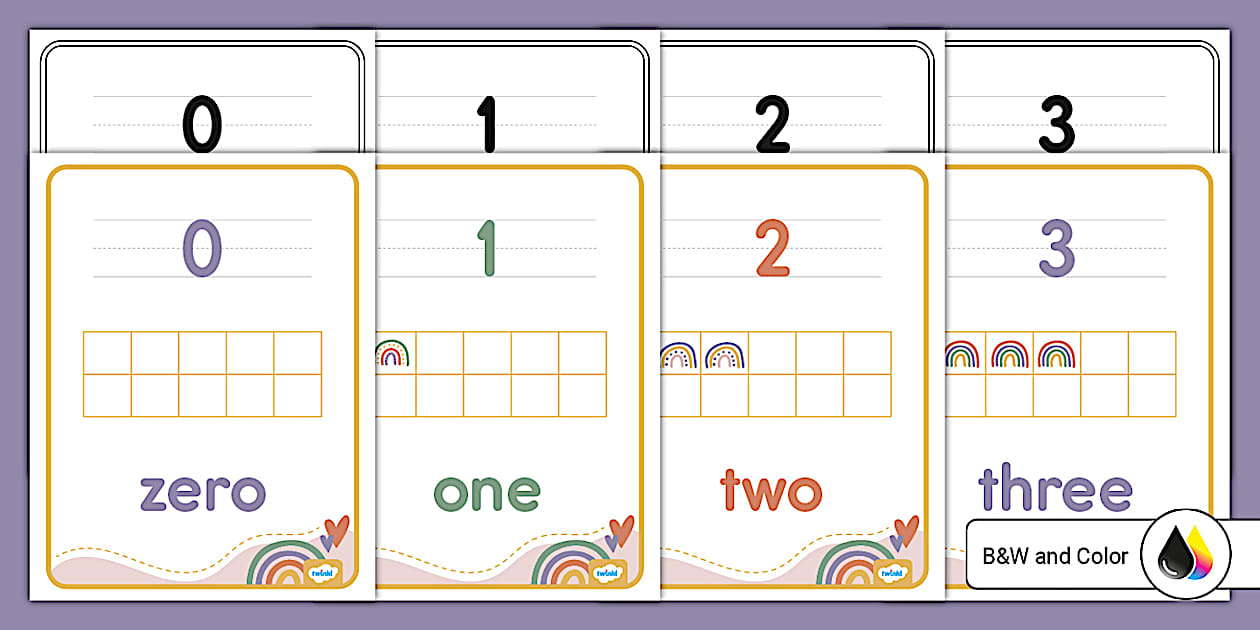 Muted Rainbows Theme Numbers 0-20 Posters (teacher made)