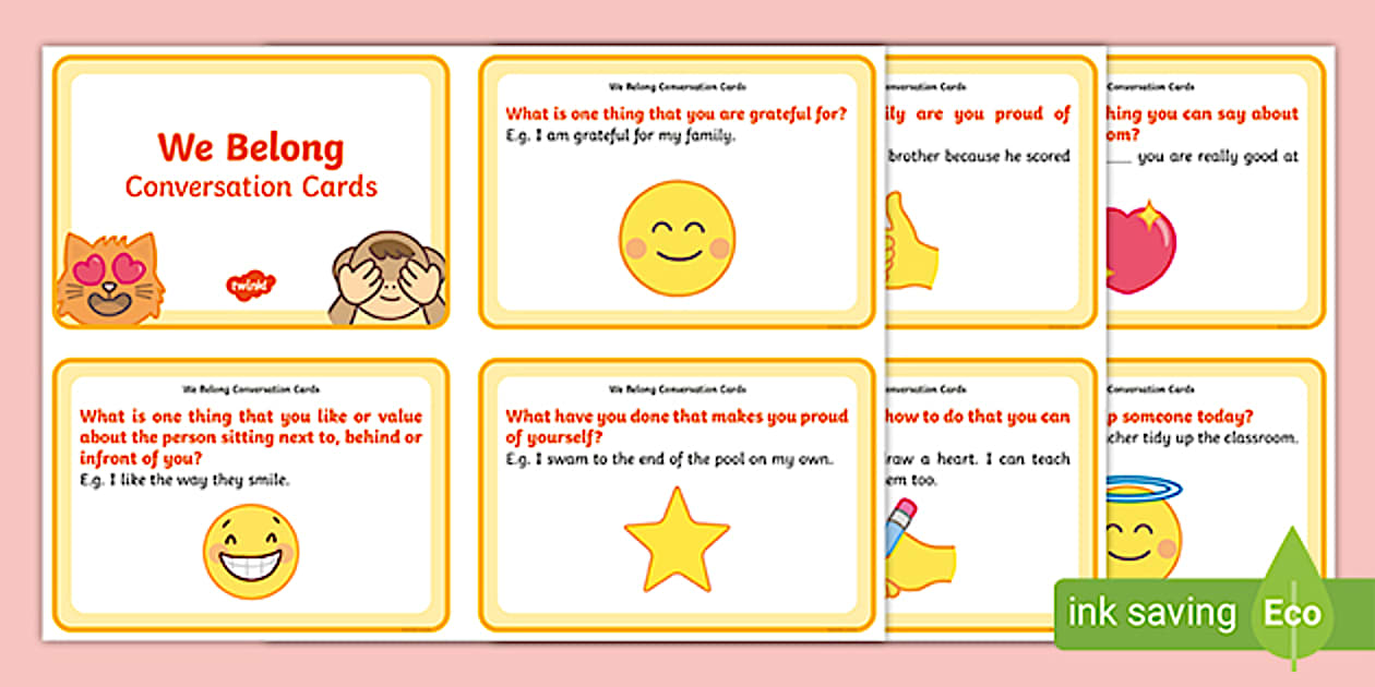 We Belong Conversation Cards (teacher made) - Twinkl