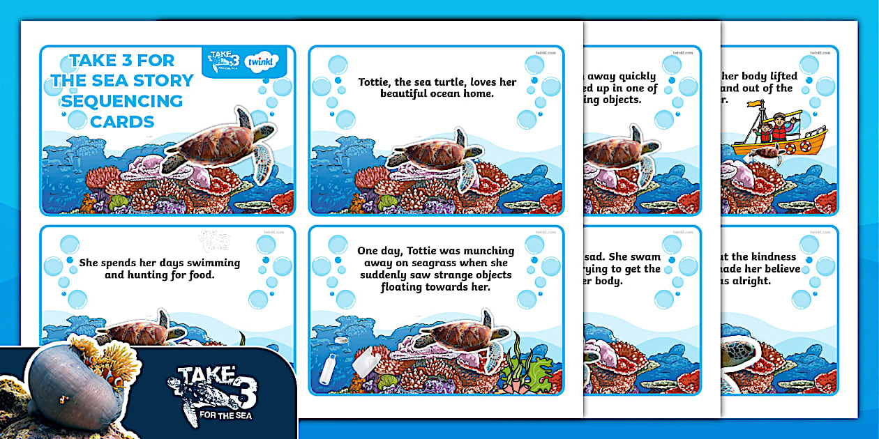 'Take 3 for the Sea' Story-Sequencing Cards | Twinkl