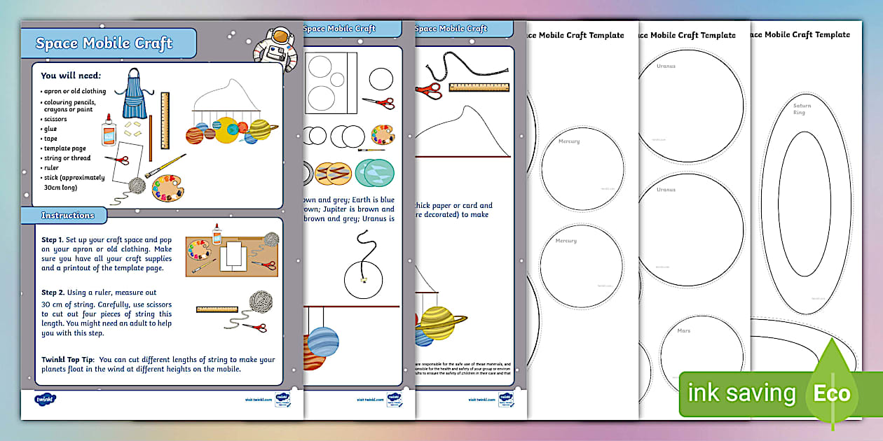 Space Mobile Craft (Teacher-Made) - Twinkl