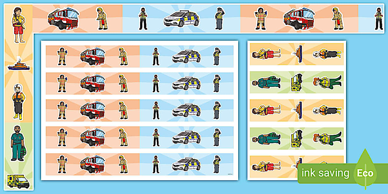 Emergency Services Display Border (Teacher-Made) - Twinkl