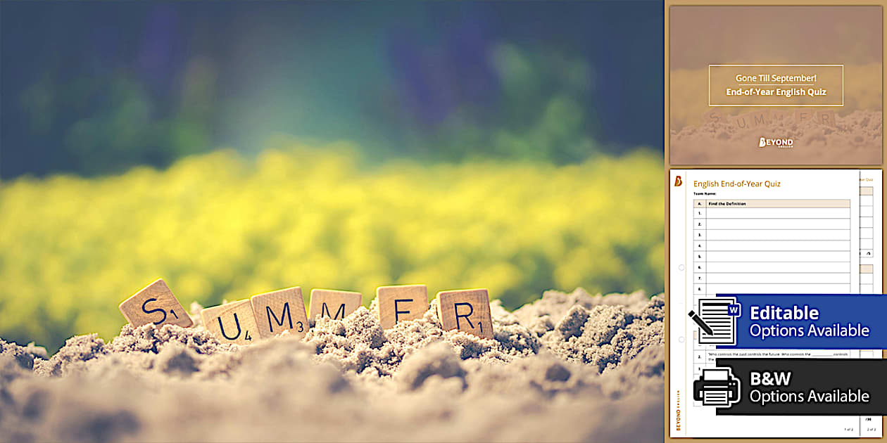 English End-of-Year Quiz (teacher made) - Twinkl