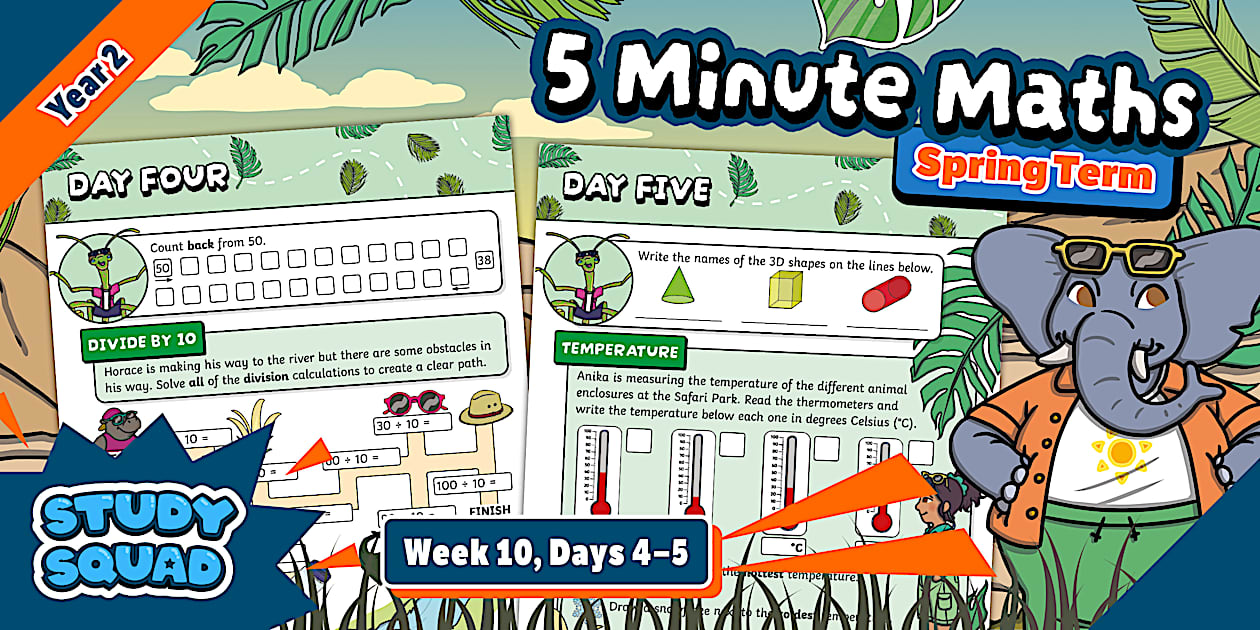 👉 Study Squad 5 Minute Maths Year 2 Spring - Week 10 Days 4-5