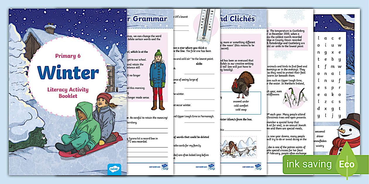 Winter Literacy Activity Booklet Primary 6 (teacher made)