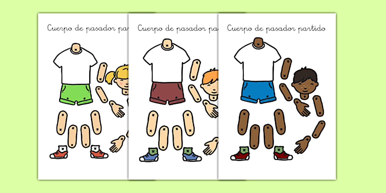 Black and White Split Pin Bodies Spanish (professor feito)