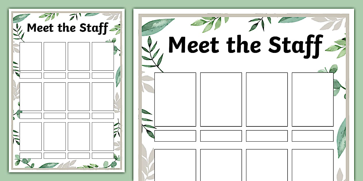 Meet the Staff Botanical Editable Display Poster - Twinkl