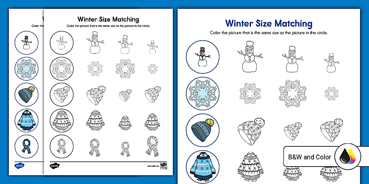 Winter Size Matching Activity | Resource | Twinkl USA