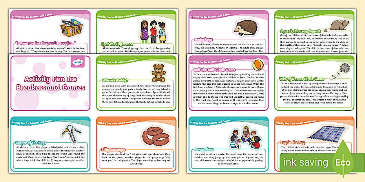 Activity Fun Ice Breakers and Games - Twinkl