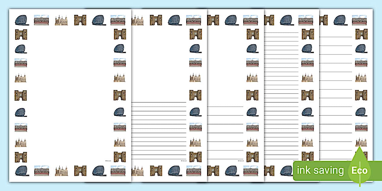 United Kingdom Landmarks Page Borders (Teacher-Made)