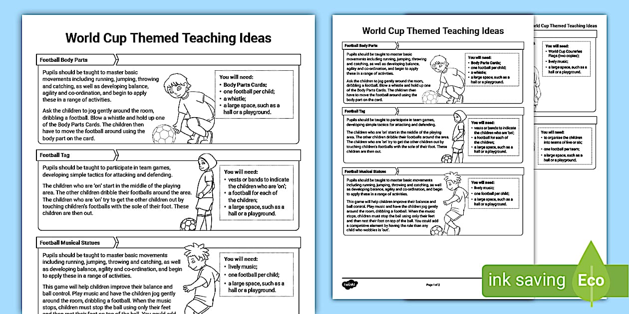 KS1 The World Cup Themed PE Teaching Ideas