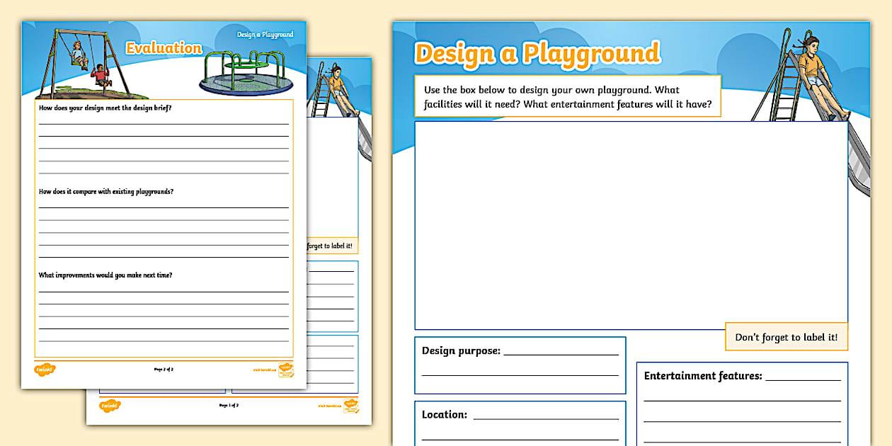 Design a Playground Worksheet (teacher made) - Twinkl