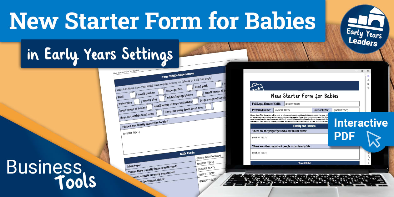 New Starter Form for Babies in Early Years Settings | Twinkl