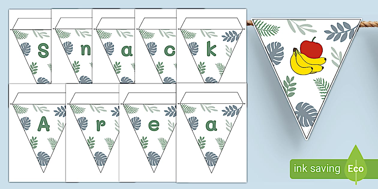 Botanical-Themed Snack Area Continuous Provision Bunting