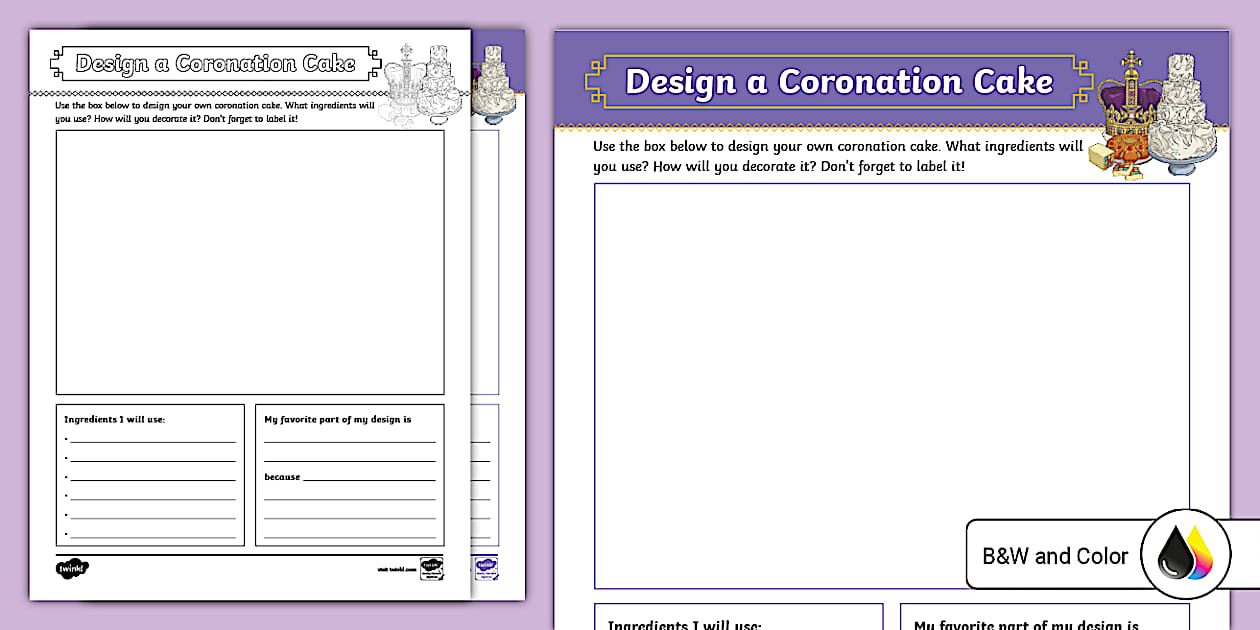 Design a Coronation Cake Worksheet - Twinkl