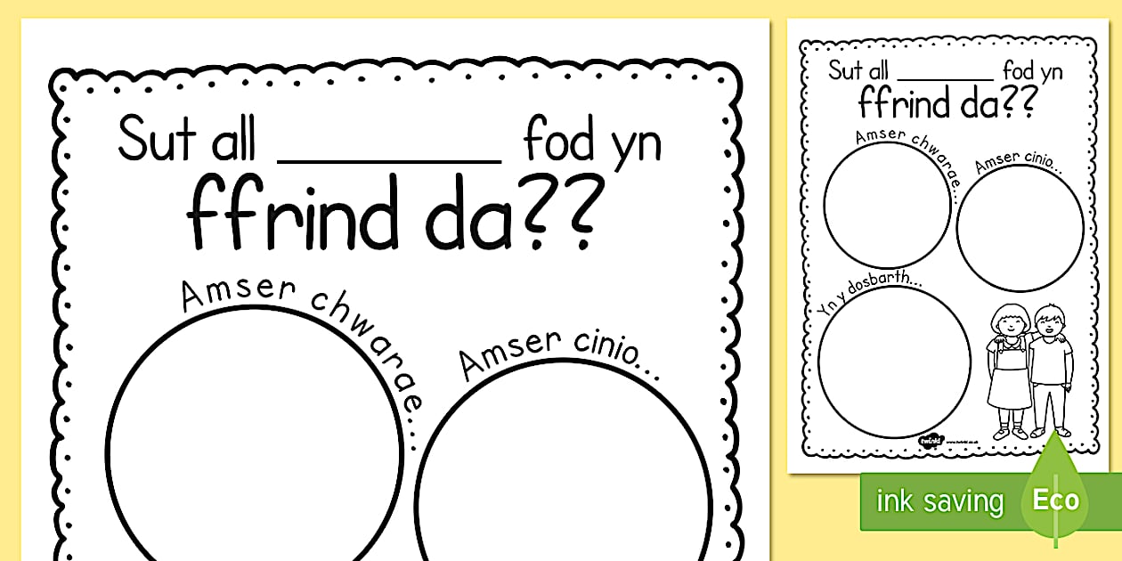 Ffrâm Ysgrifennu Sut I Fod Yn Ffrind Da (teacher made)