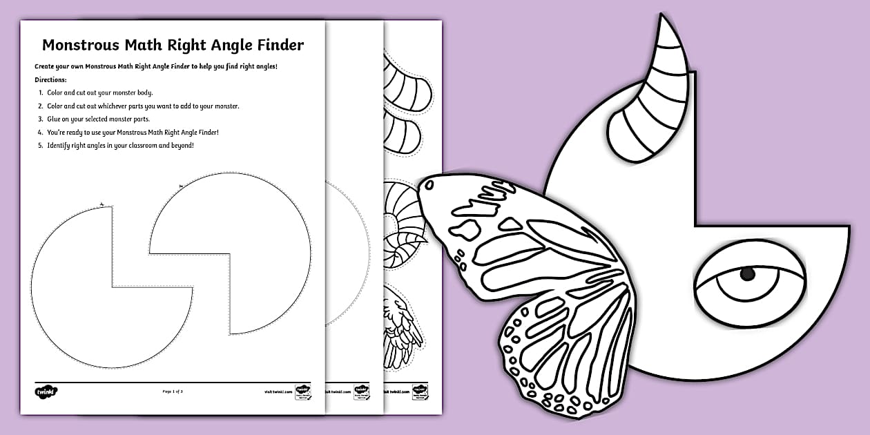 Monstrous Math Right Angle Finder (teacher made) - Twinkl