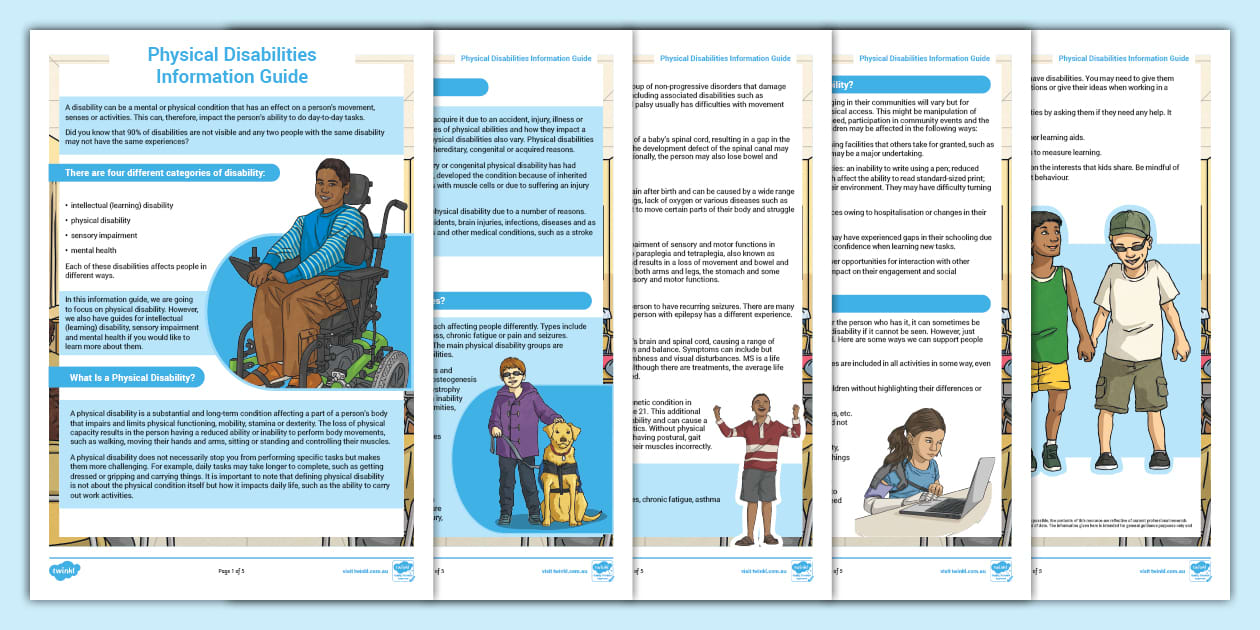 Physical Disability Information Sheet (Teacher-Made)