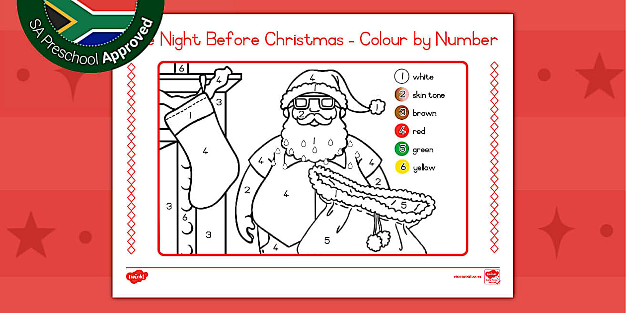 The Night Before Christmas in South Africa Colour By Number