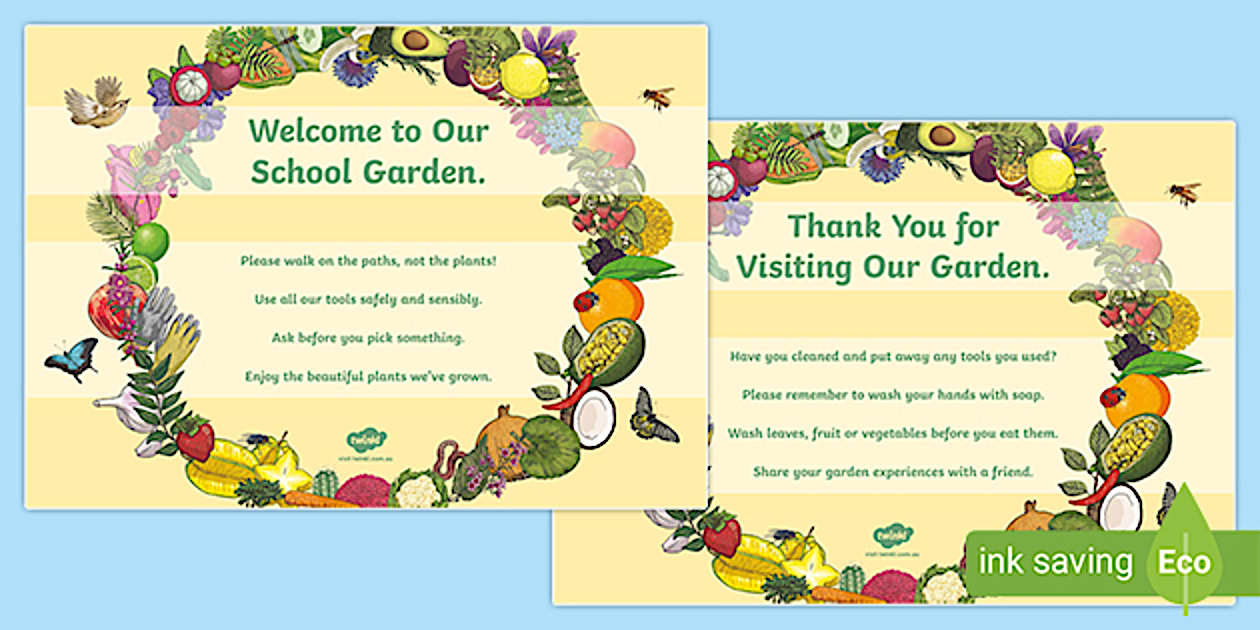 School Garden Gate Reminders Display Sign (teacher made)