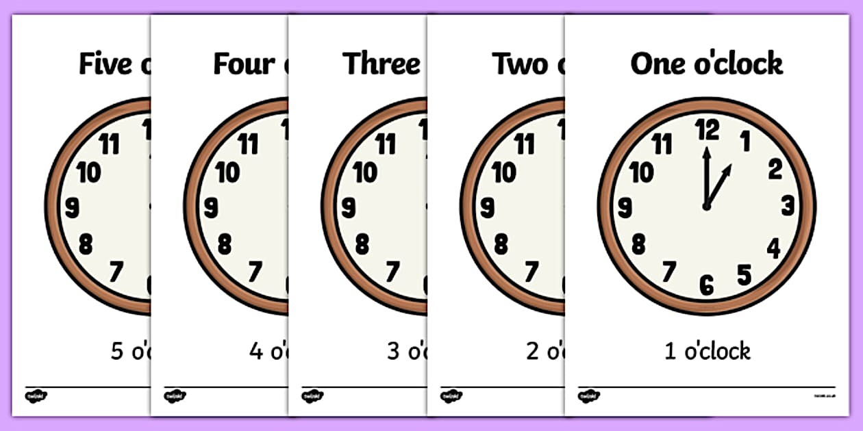 Display Clocks Hours With Written Times (teacher made)