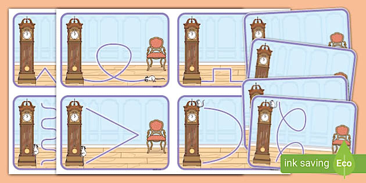 Hickory Dickory Dock Mark-Making Pattern Cards - Twinkl