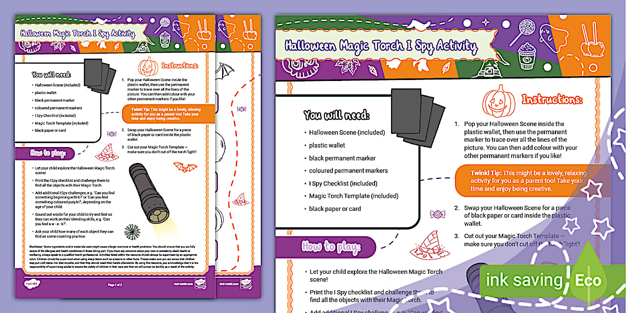Halloween Magic Torch I Spy Activity (teacher made) - Twinkl