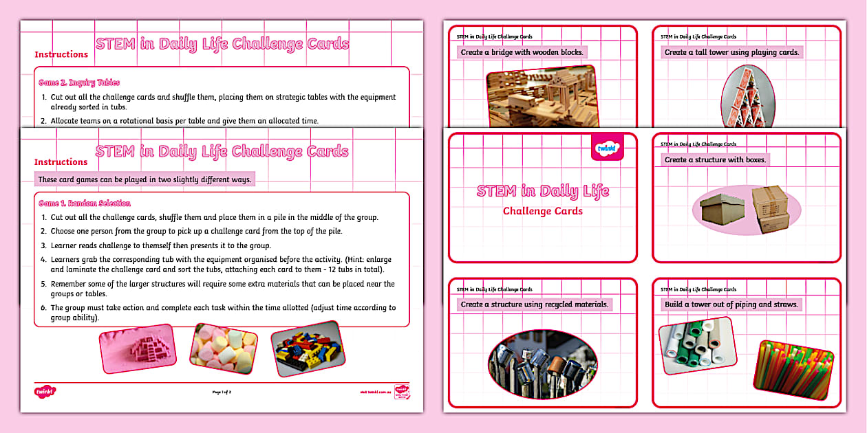 STEM in Daily Life Challenge Cards (teacher made) - Twinkl