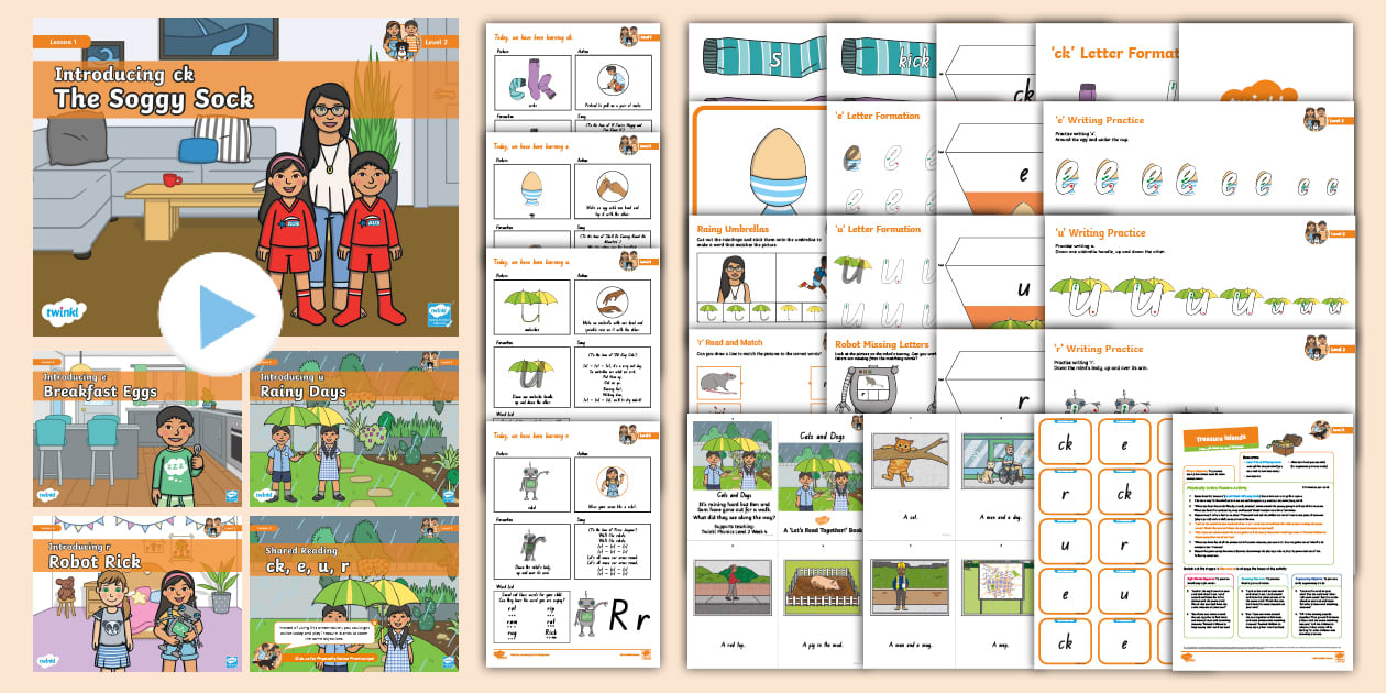 Phonics 'ck, e, u, r' Level 2 Week 4 Weekly Lesson Pack