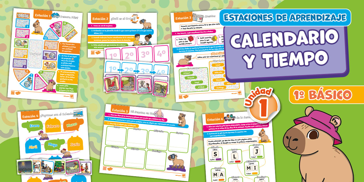 Estaciones Aprendizaje | Calendario | Tiempo | Matemáticas