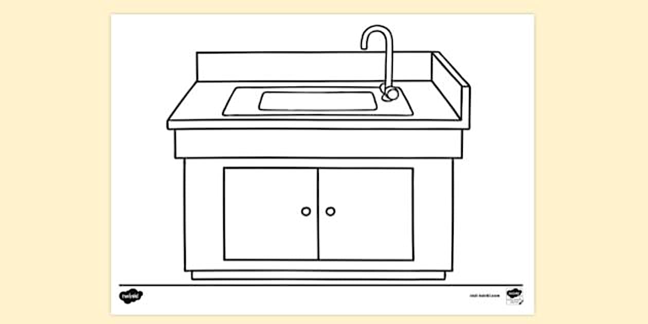 Table Sink Colouring | Colouring Sheets