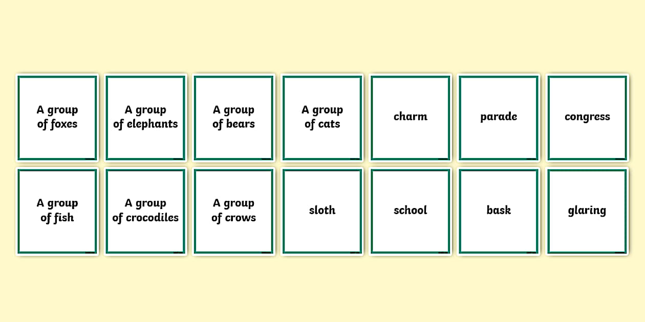 Animal Group Names Matching Cards (teacher made) - Twinkl