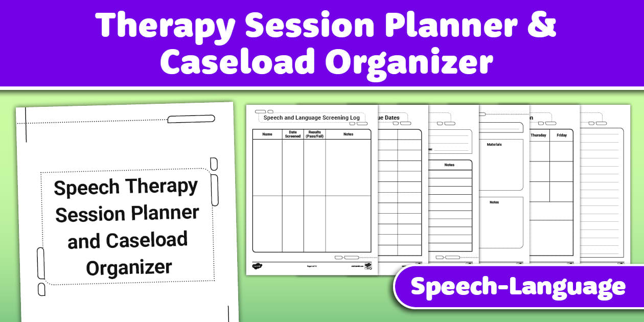 Speech Therapy Session Planner & Caseload Organizer
