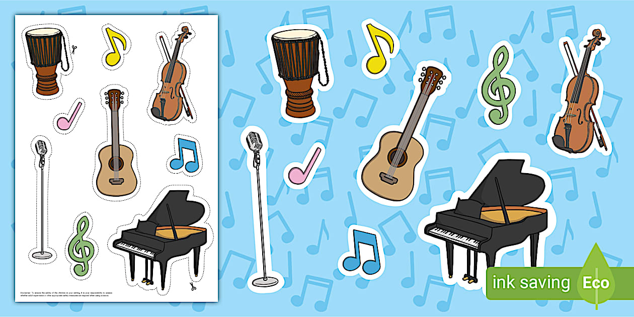 Music Clip Art Cut-Outs (teacher made) - Twinkl