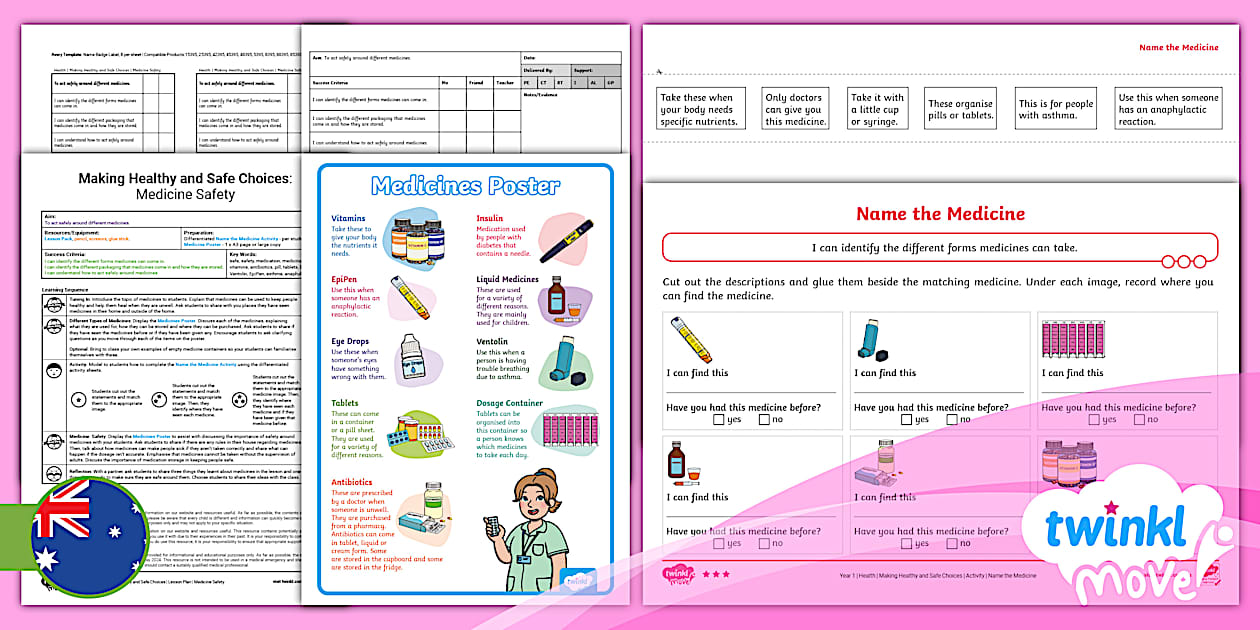 Year 1 Health Making Healthy and Safe Choices Lesson Pack