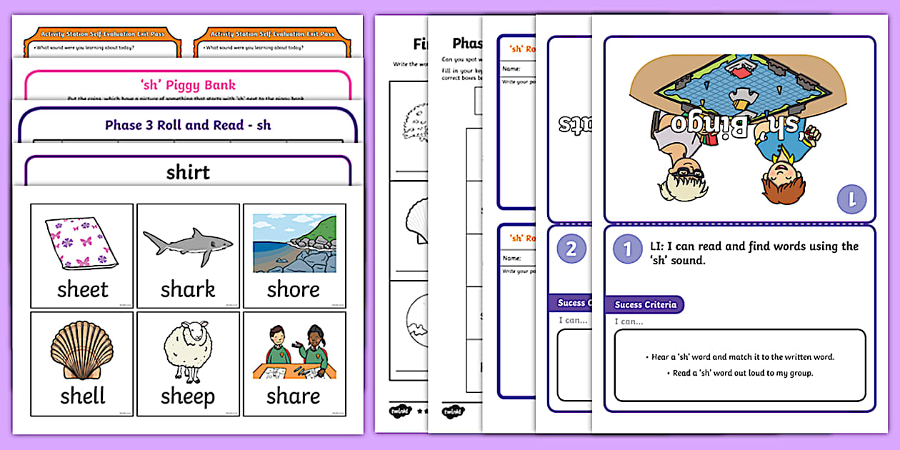 Phonics ‘sh’ Sound Activity Pack - CfE First Level Resources