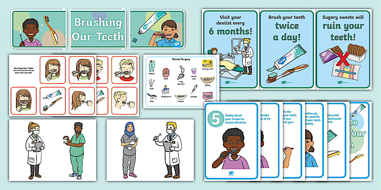 Brushing Teeth Display Pack (teacher made) - Twinkl