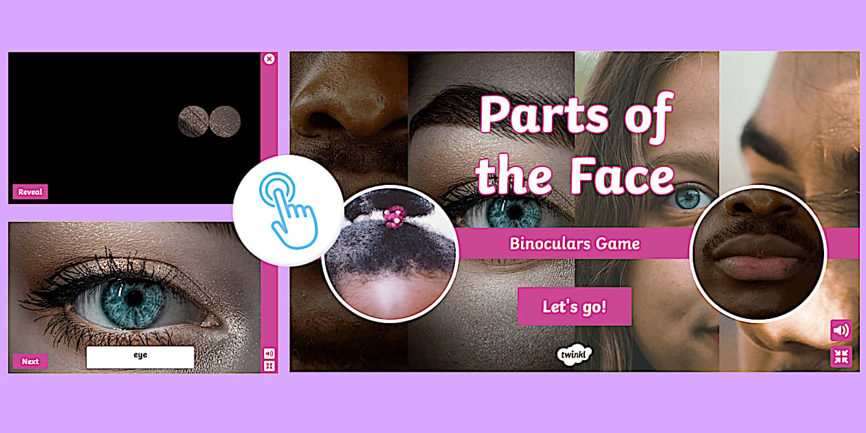 Parts of the Face Interactive Binoculars Game - Twinkl