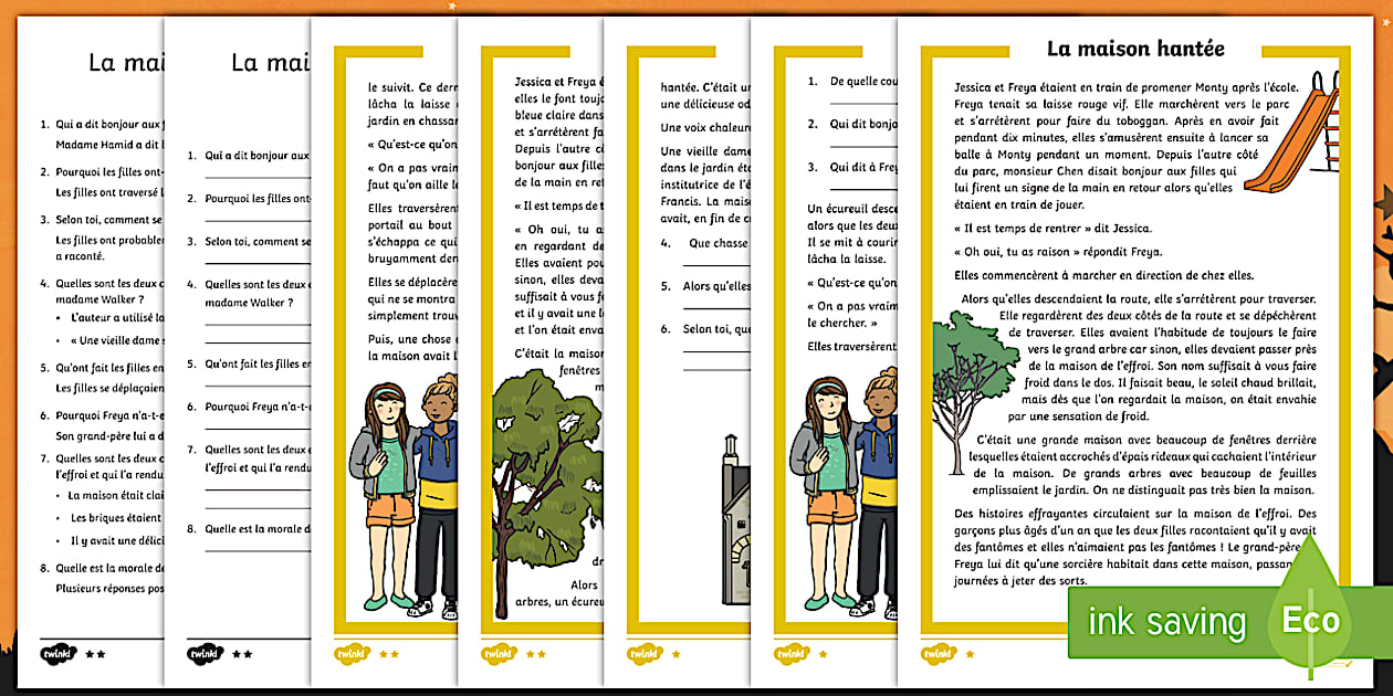 Compréhension écrite différenciée : La maison hantée