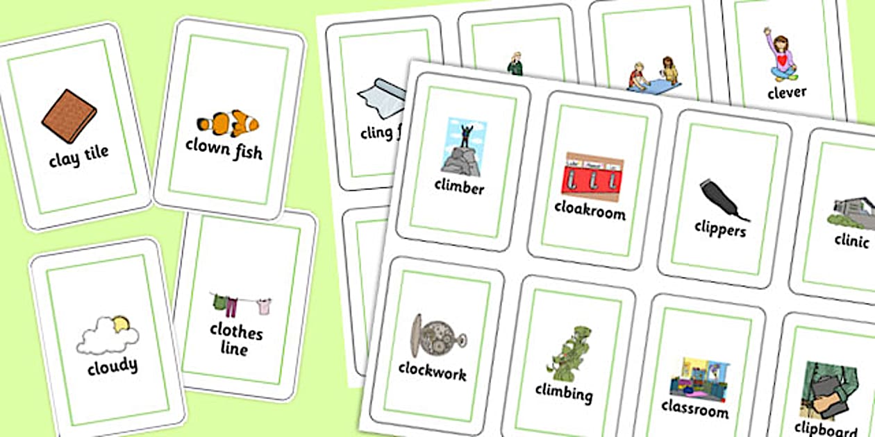 Two Syllable CL Playing Cards (teacher made) - Twinkl