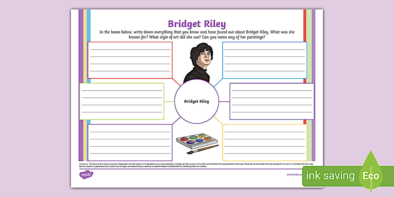 Bridget Riley Mind Map (teacher made) - Twinkl