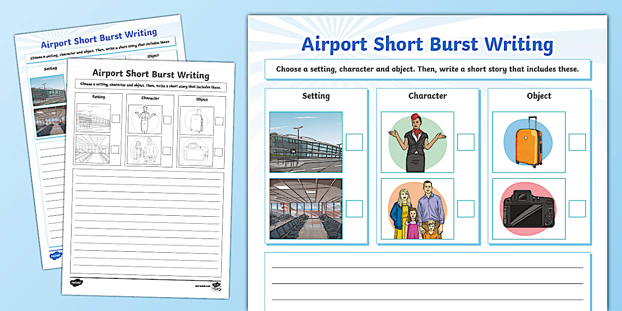 Airport Short Burst Writing Template (teacher made) - Twinkl