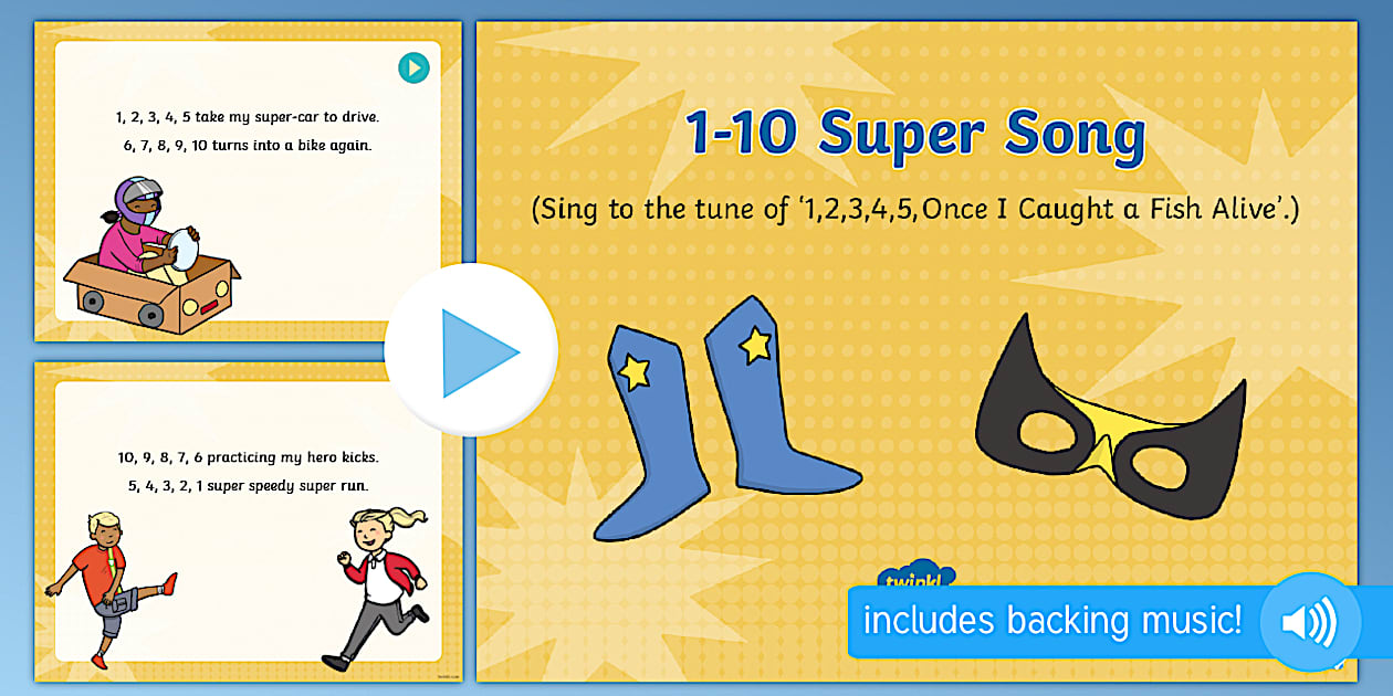 1-10 Super Song PowerPoint (teacher made) - Twinkl