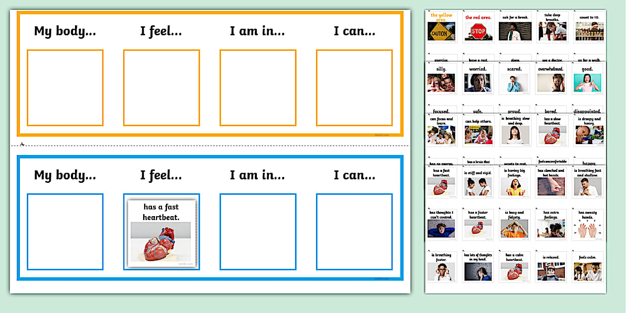 Areas of Regulation Table Strips Older Learners - Twinkl