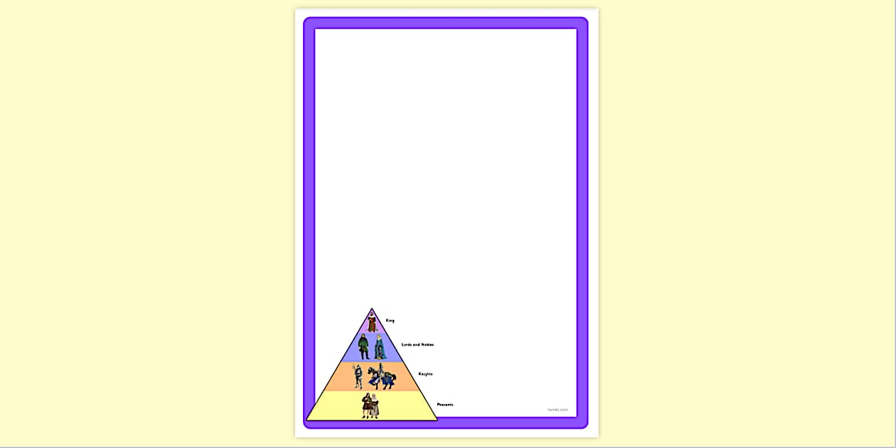 Simple Blank Middle Ages Pyramid Hierarchy Page Border