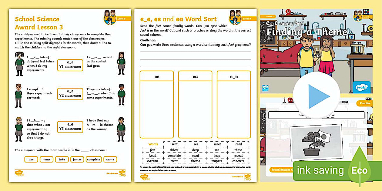 'e_e' saying /ee/ - Level 5 Week 7 Lesson 3 - Primary - KS1
