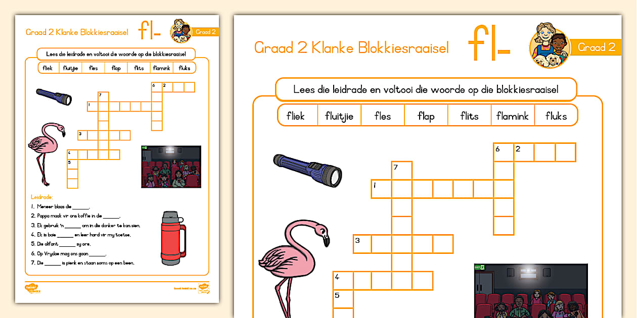 Graad 2 Klanke Blokkiesraaisel fl (teacher made) - Twinkl