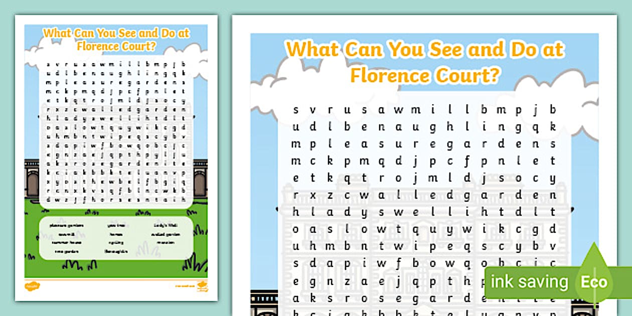 Florence Court Word Search (teacher made) - Twinkl