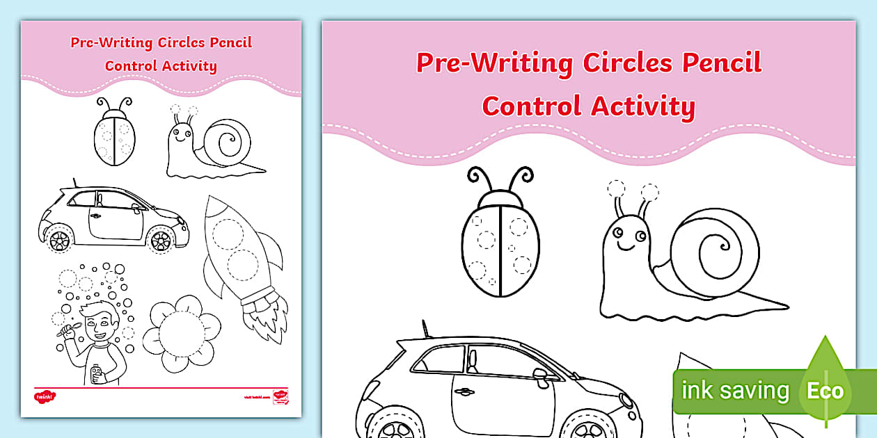 Pre-Writing Circles Pencil Control Activity - Twinkl - EYFS