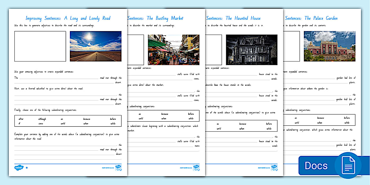 Edit Sentences Worksheet – Grammar and Sentence Fluency