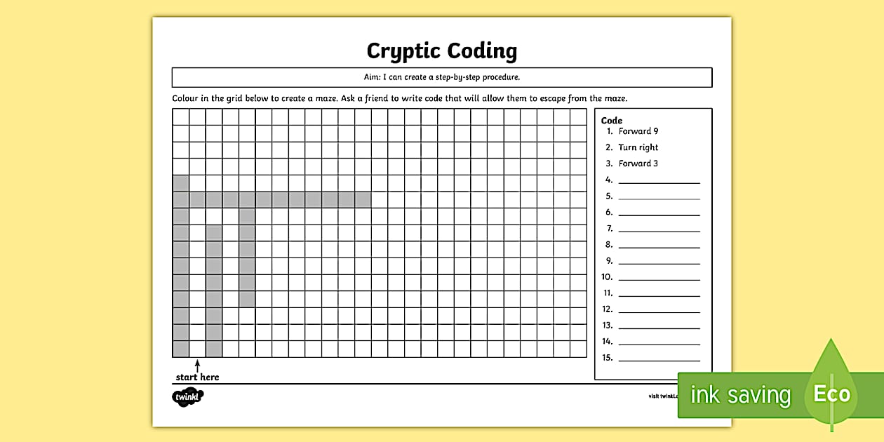 Cryptic Coding Worksheet / Worksheet - CfE Digital Learning Week (15th May